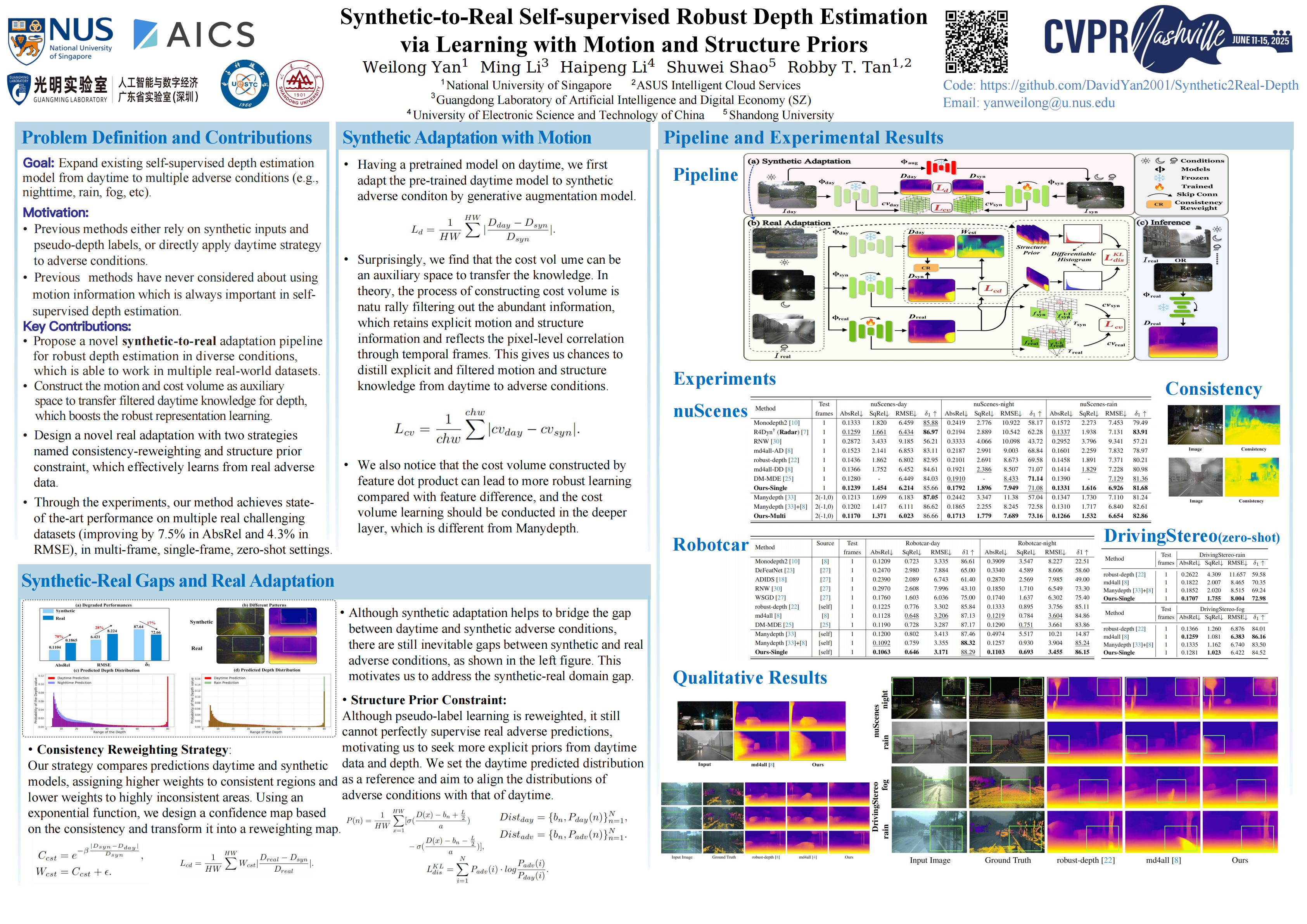 CVPR Poster Synthetic-to-Real Self-supervised Robust Depth Estimation via Learning with Motion ...